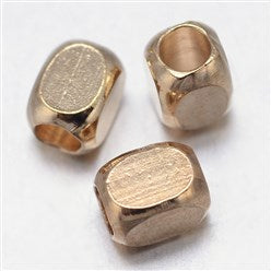 Cuboid Brass Spacer Golden 2X4X2mm 12pc – Gem and Bead